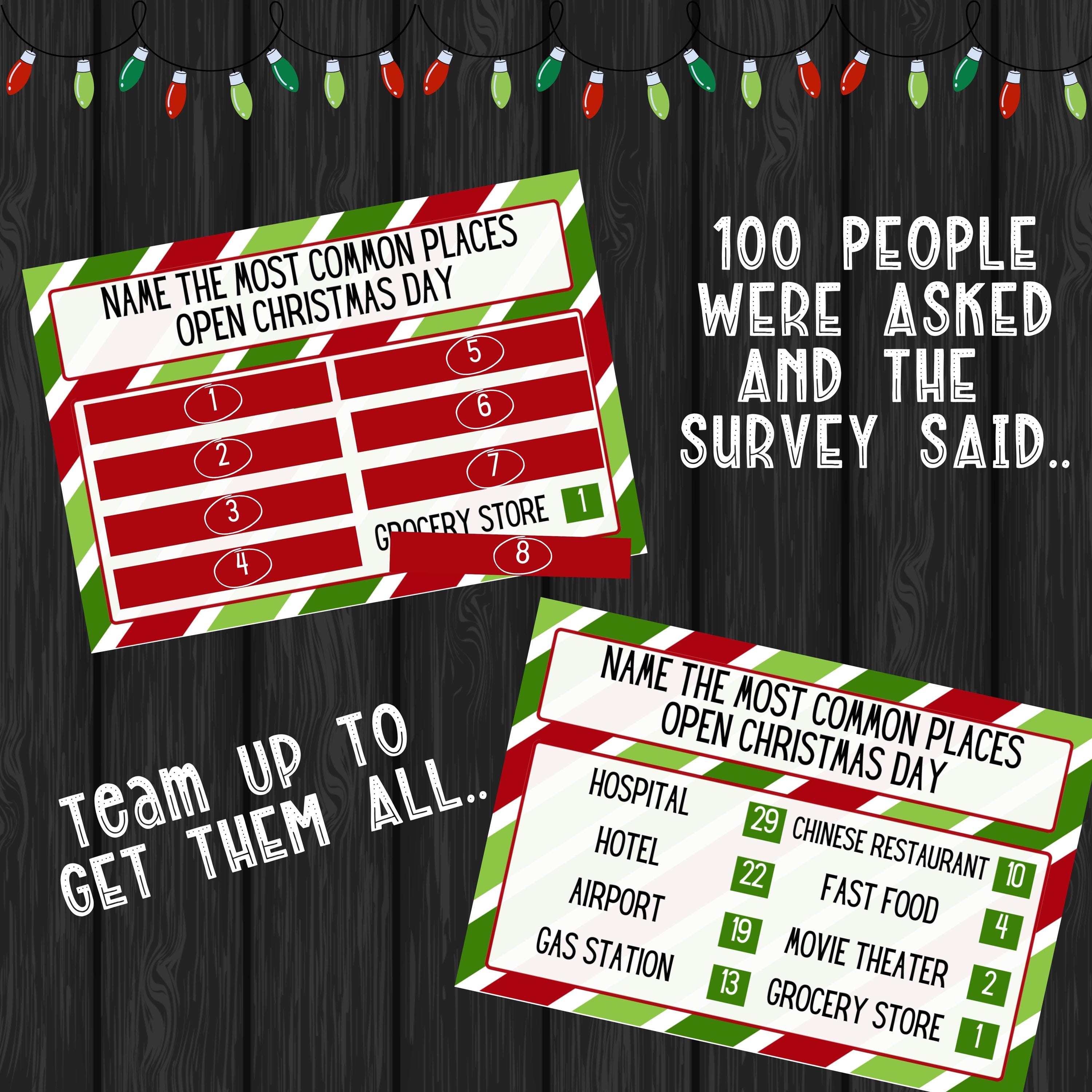 Christmas Family Feud, Printable Christmas Family Feud Game Bundle for ...