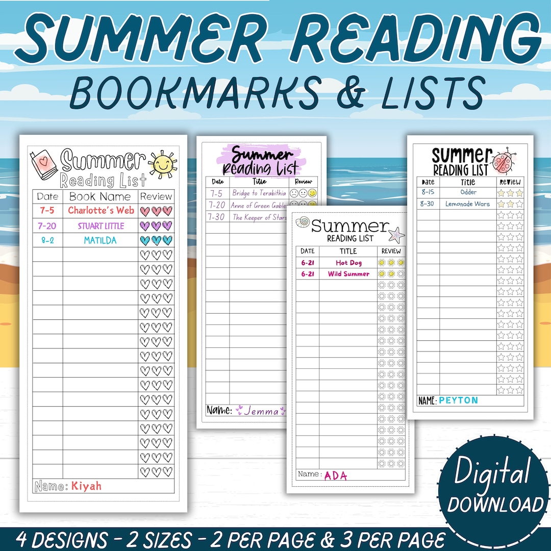 Reading Tracker | Summer Reading | Reading Log | Reading Bookmark ...