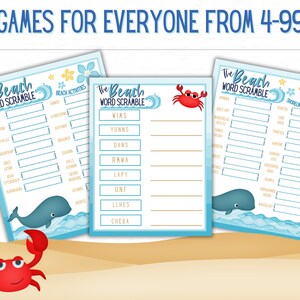 Beach Word Game Set | Printable Summer Beach Word Search | Word ...
