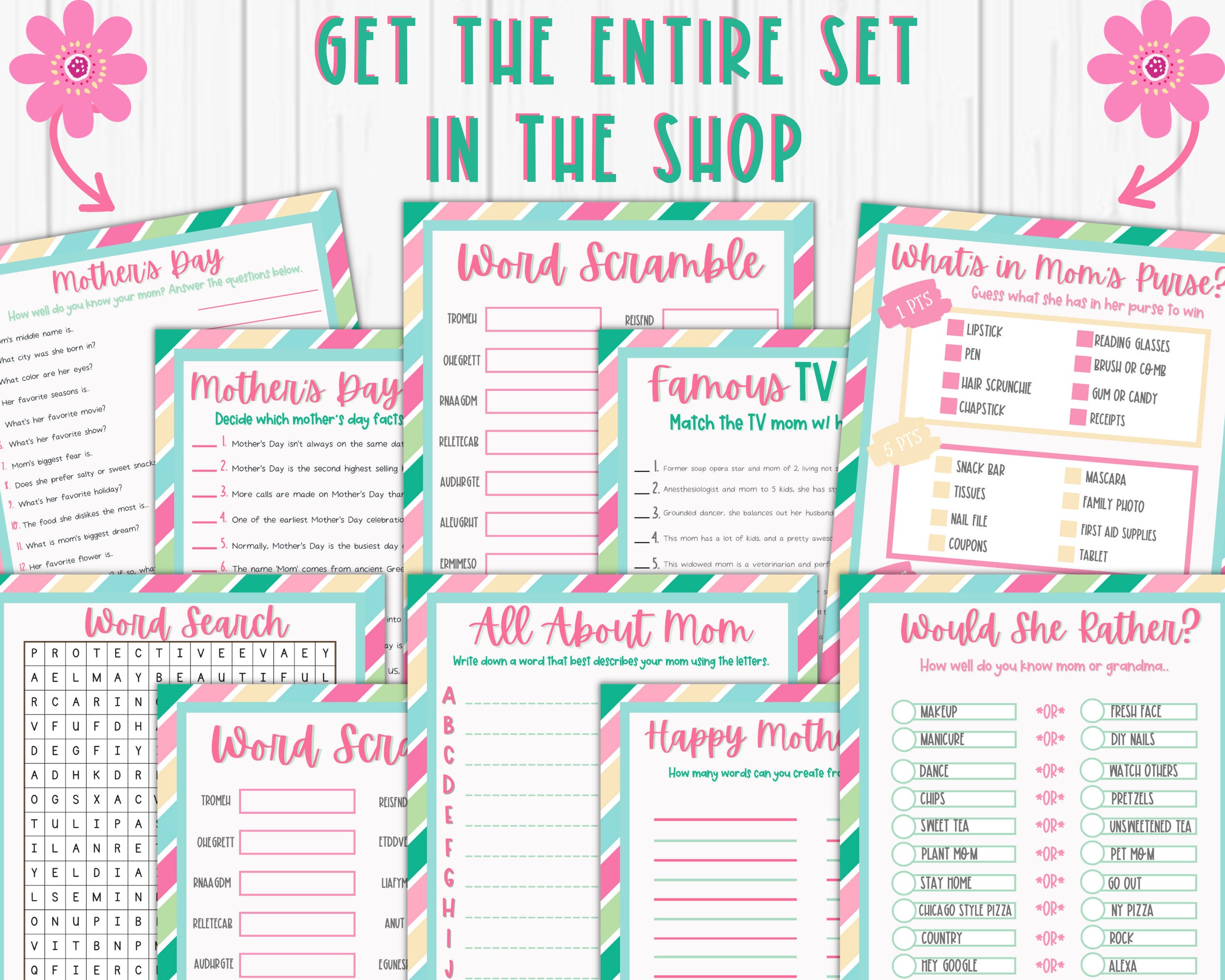 Mother's Day Purse Game | What's in Her Purse | Mothers Day Printable ...