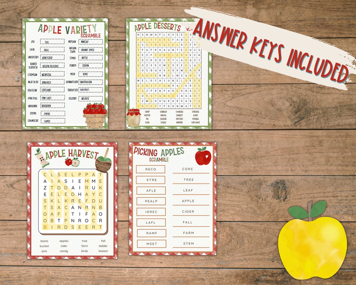 Fall Apple Games Autumn Games Fun Party Games Fall - Etsy