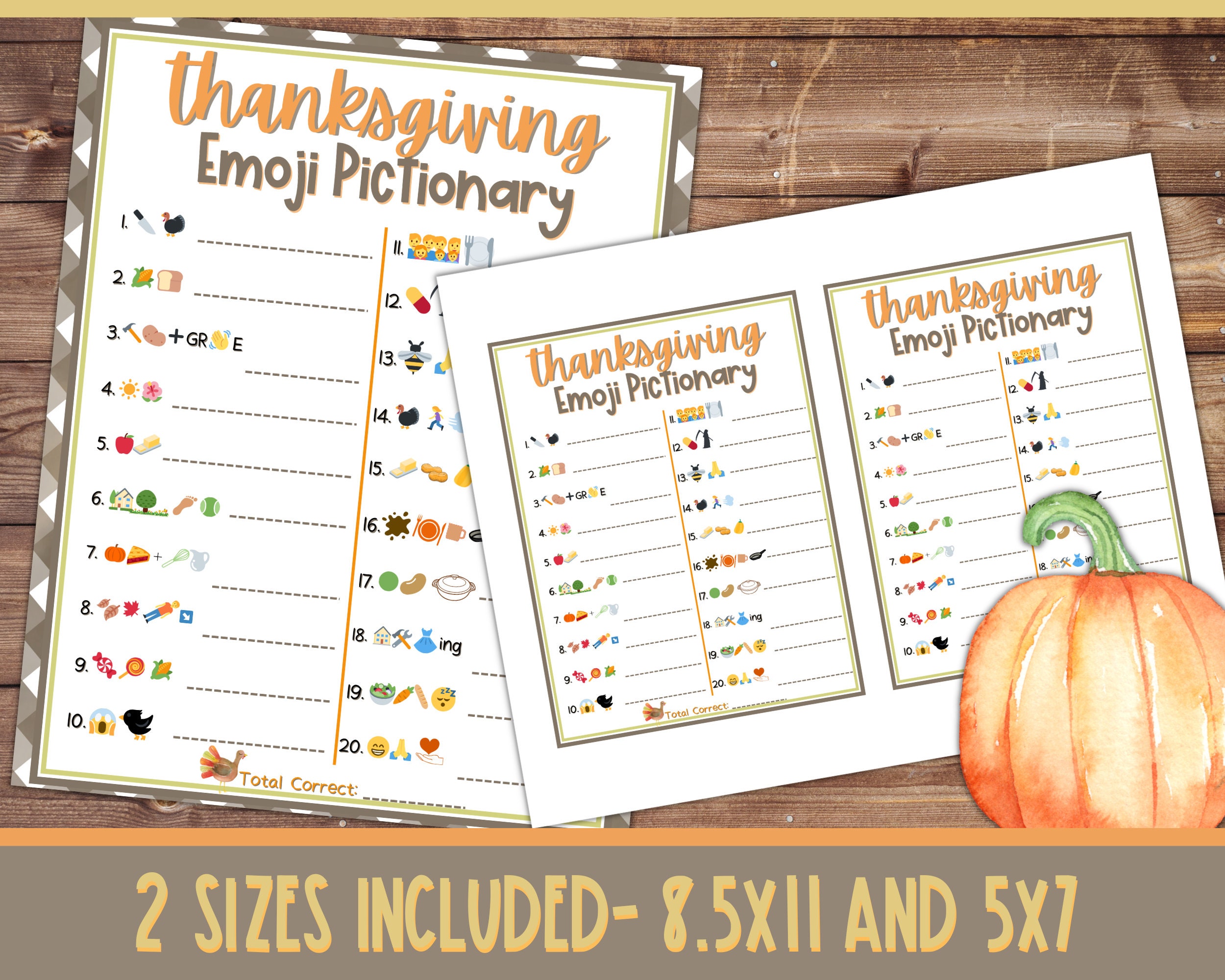 Thanksgiving Emoji Game | Printable Emoji Games | Thanksgiving Emoji ...
