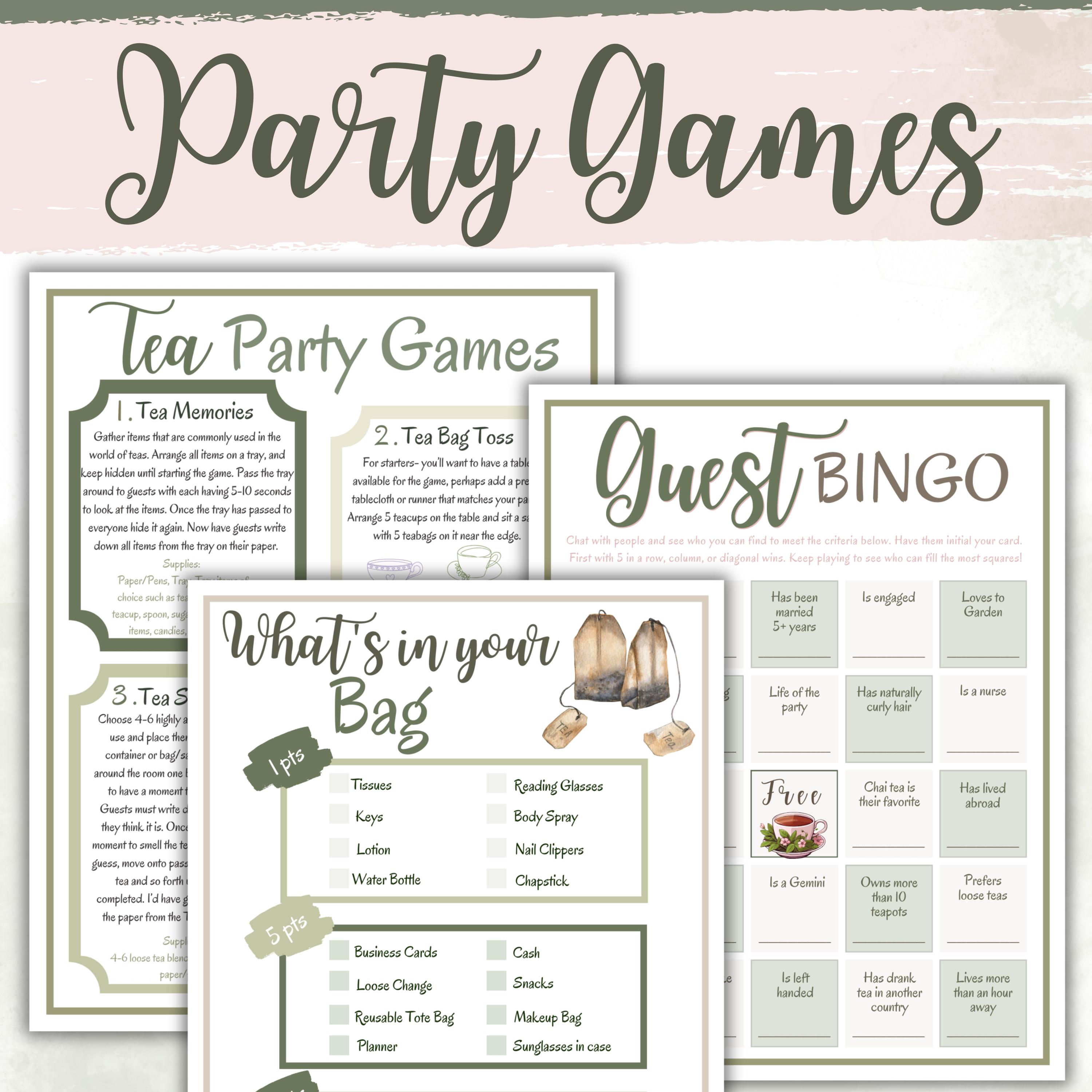 Tea Party Games, 15 Printable Tea Party Game Ideas, Fun Tea Party ...