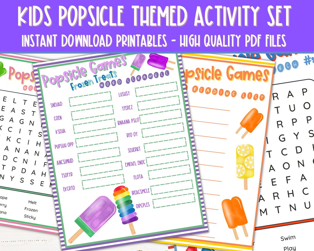 Kids Summer Activity Set | Kids Summer Games | Summer Word Games ...