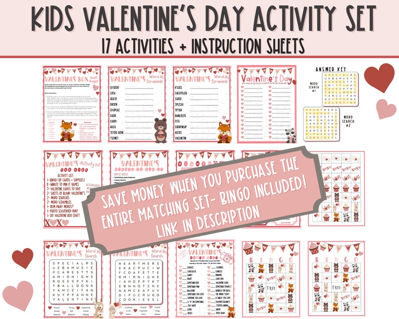 Kids Valentine Word Games Kids Valentine Word Scramble Kid's Valentine ...