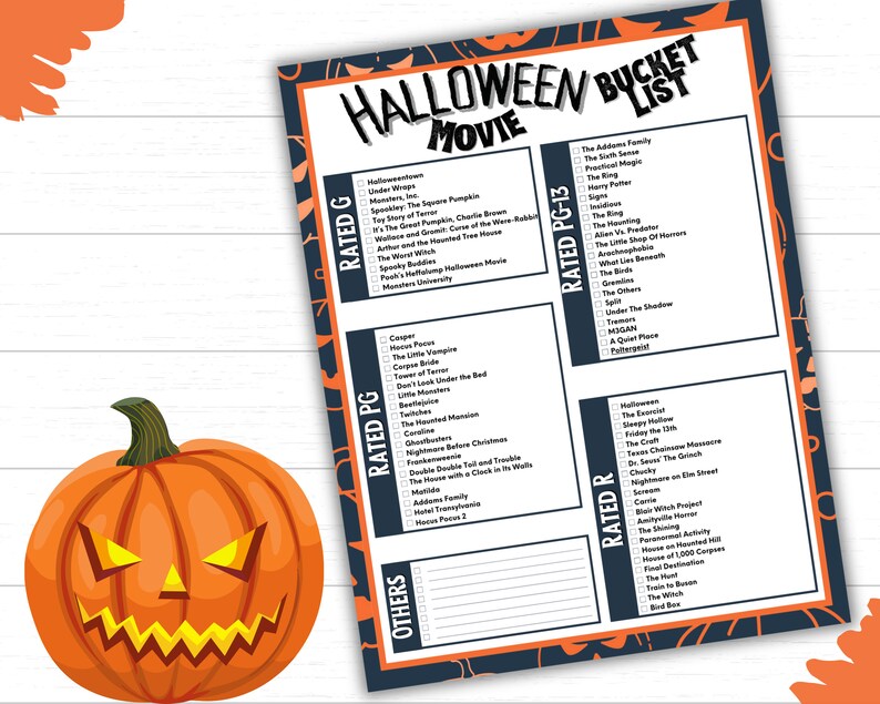 Horror Movie Checklist | Halloween Movies | Movie Bucket List | Movie ...