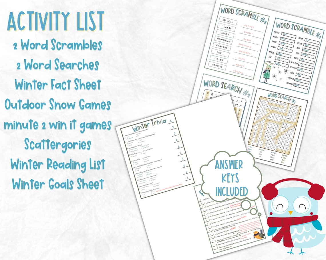 Snow Day Games, Snow Day Activities, Kids Snow Day Games, Snow Day ...