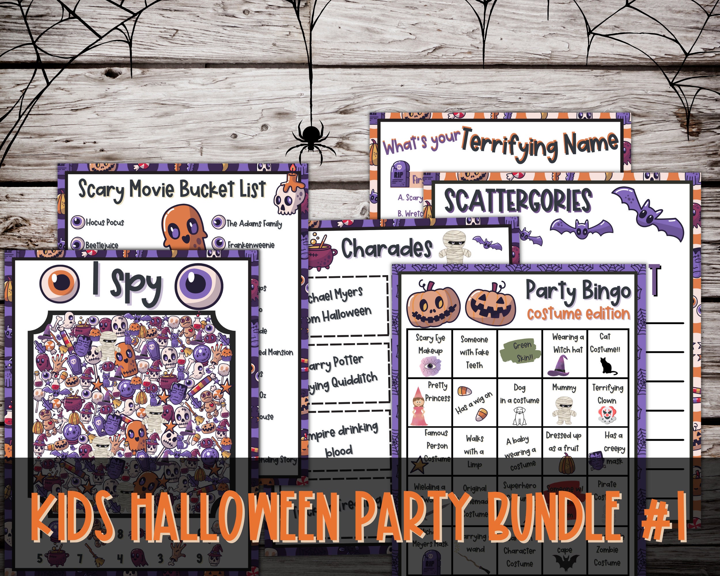 Kids Halloween Printables, Halloween Party Games, Halloween Game Bundle ...