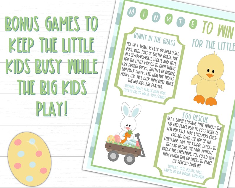 Easter Printable Game Easter Minute to Win It Kids Easter - Etsy