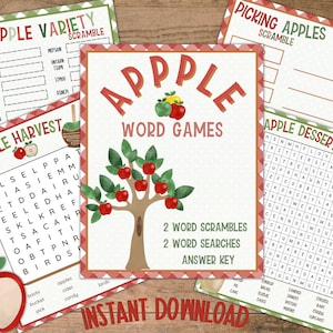 Fall Apple Games, Autumn Games, Fun Party Games, Fall Printable, Autumn ...