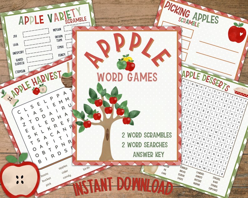 Fall Apple Games, Autumn Games, Fun Party Games, Fall Printable, Autumn ...
