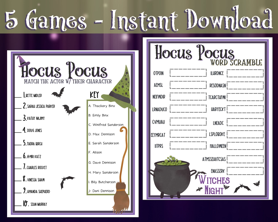 Hocus Pocus Trivia, Hocus Pocus Games, Hocus Pocus, Halloween Party ...
