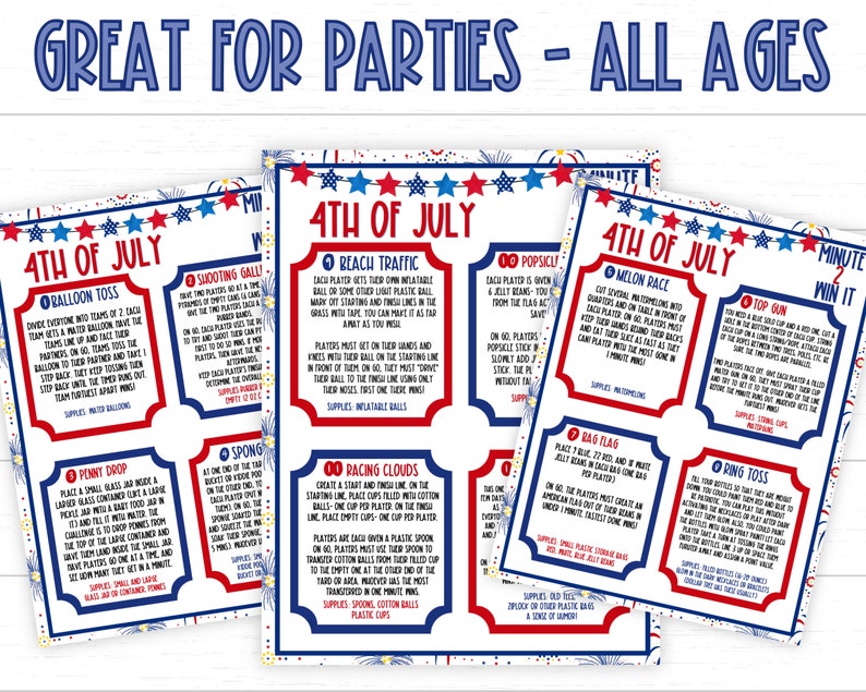 4th of July Minute to Win It | Independence Day Game | 4th of July ...