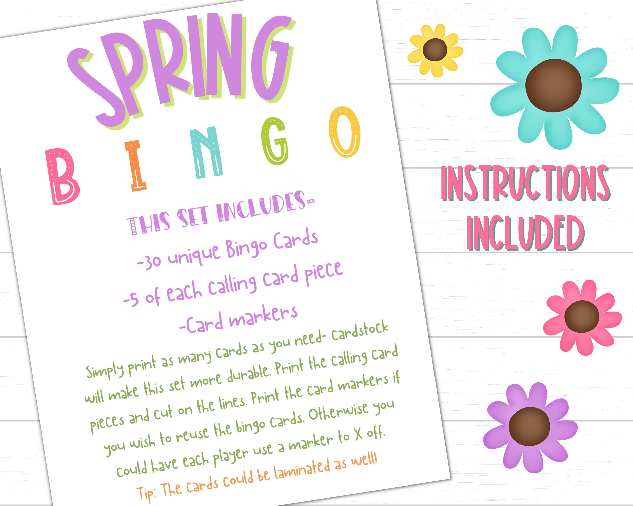 Spring Bingo | Printable Bingo for Kids| Kids Spring Activities ...