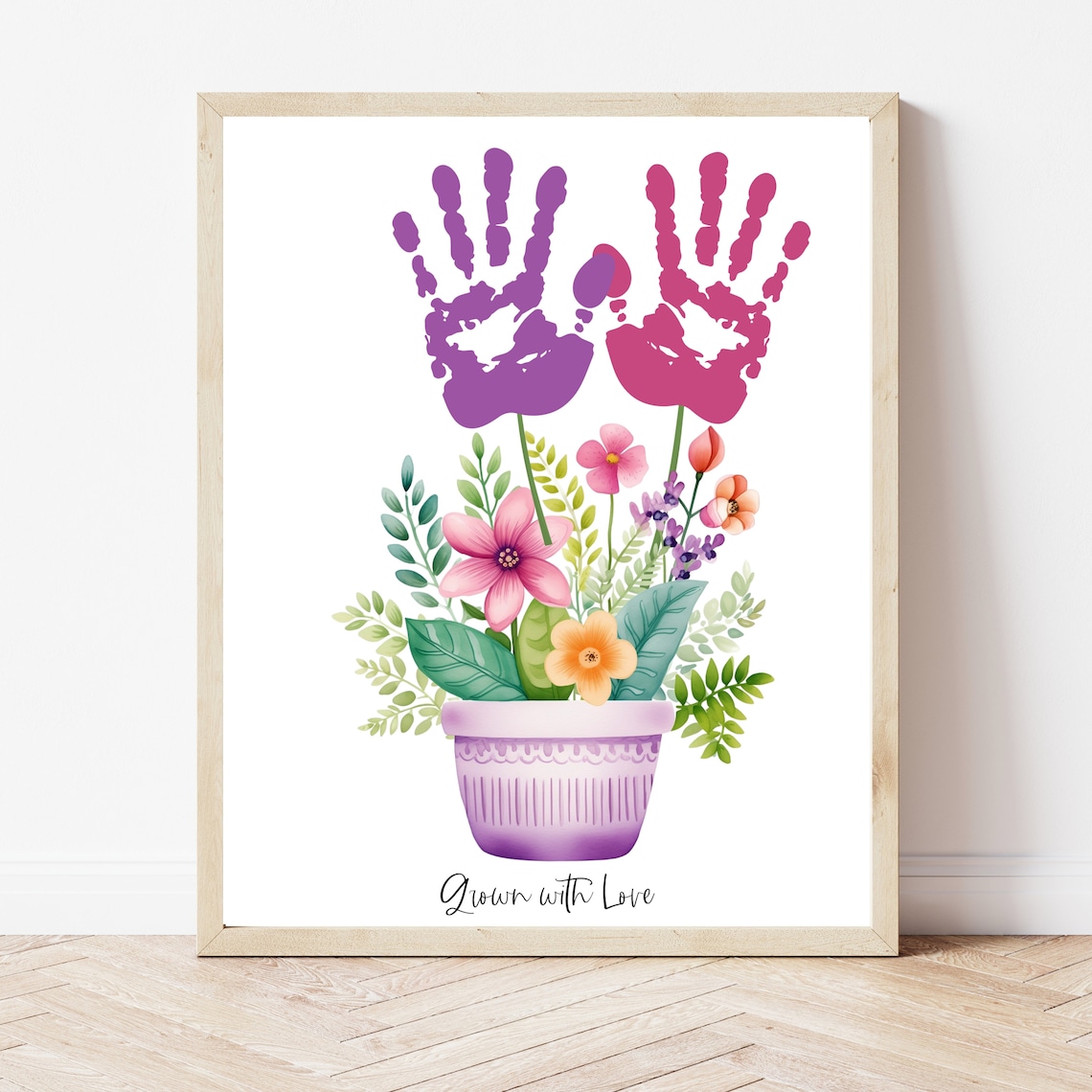 Mothers Day Handprint Printable Mother's Day Handprint Floral Art ...