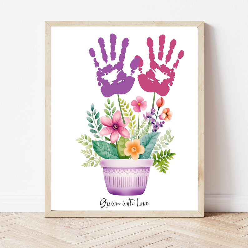 Mothers Day Handprint Printable | Mother's Day Handprint Floral Art ...