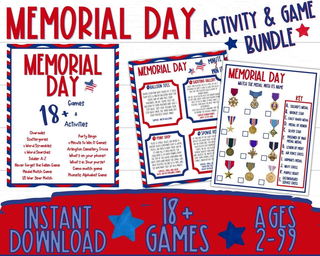 Memorial Day Games | Printable Memorial Day Games | Party Games ...