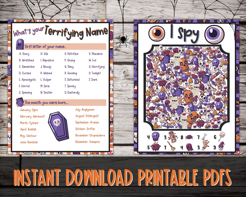 Kids Halloween Printables, Halloween Party Games, Halloween Game Bundle ...