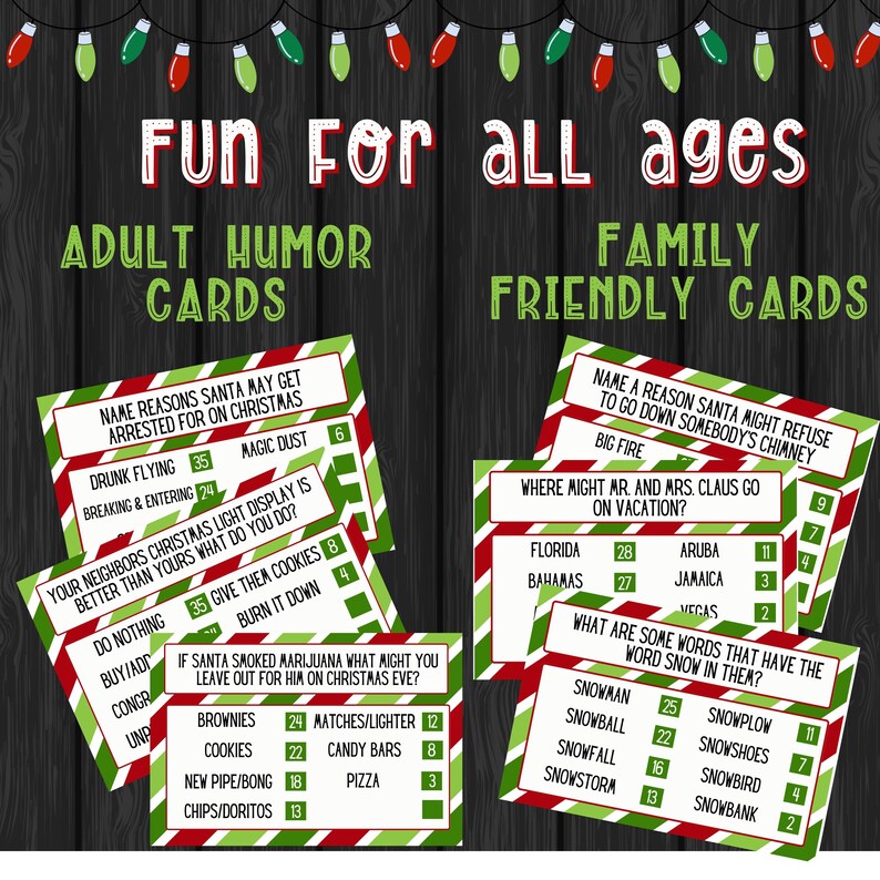 Christmas Family Feud, Printable Christmas Family Feud Game Bundle for ...