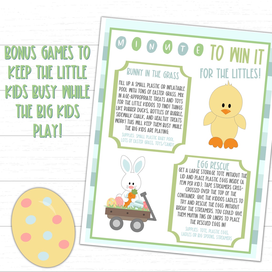 Easter Printable Game Easter Minute to Win It Kids Easter Activities ...