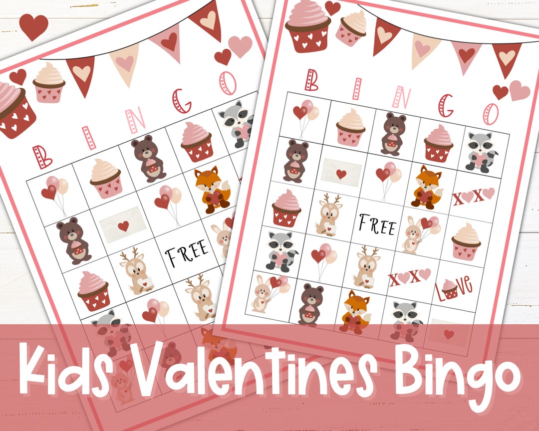 Kids Valentine Bingo | Kids Valentine | Kid's Valentine's Bingo ...