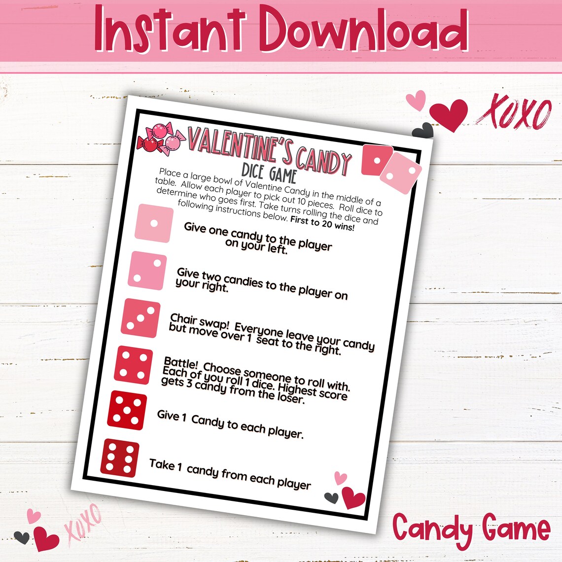 Valentines Dice Game | Valentine's Day Dice Activity | Two Printable ...