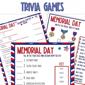 Memorial Day Games | Printable Memorial Day Games | Party Games ...
