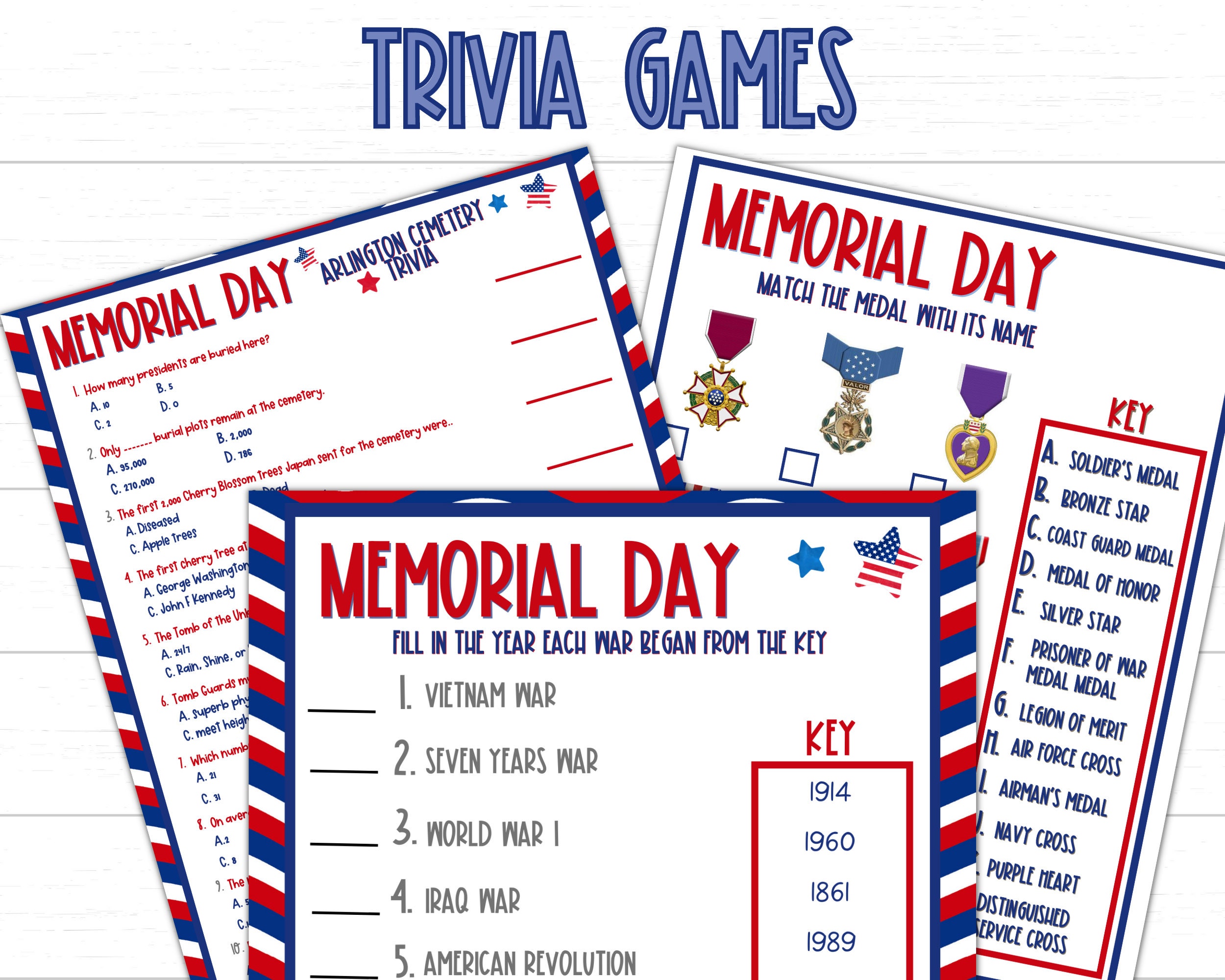 Memorial Day Games | Printable Memorial Day Games | Party Games ...