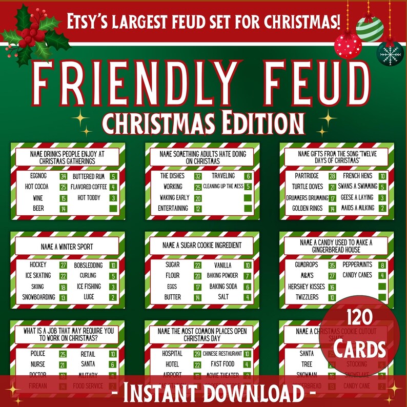Christmas Family Feud MEGA Bundle, Friendly Feud Printable, Christmas ...