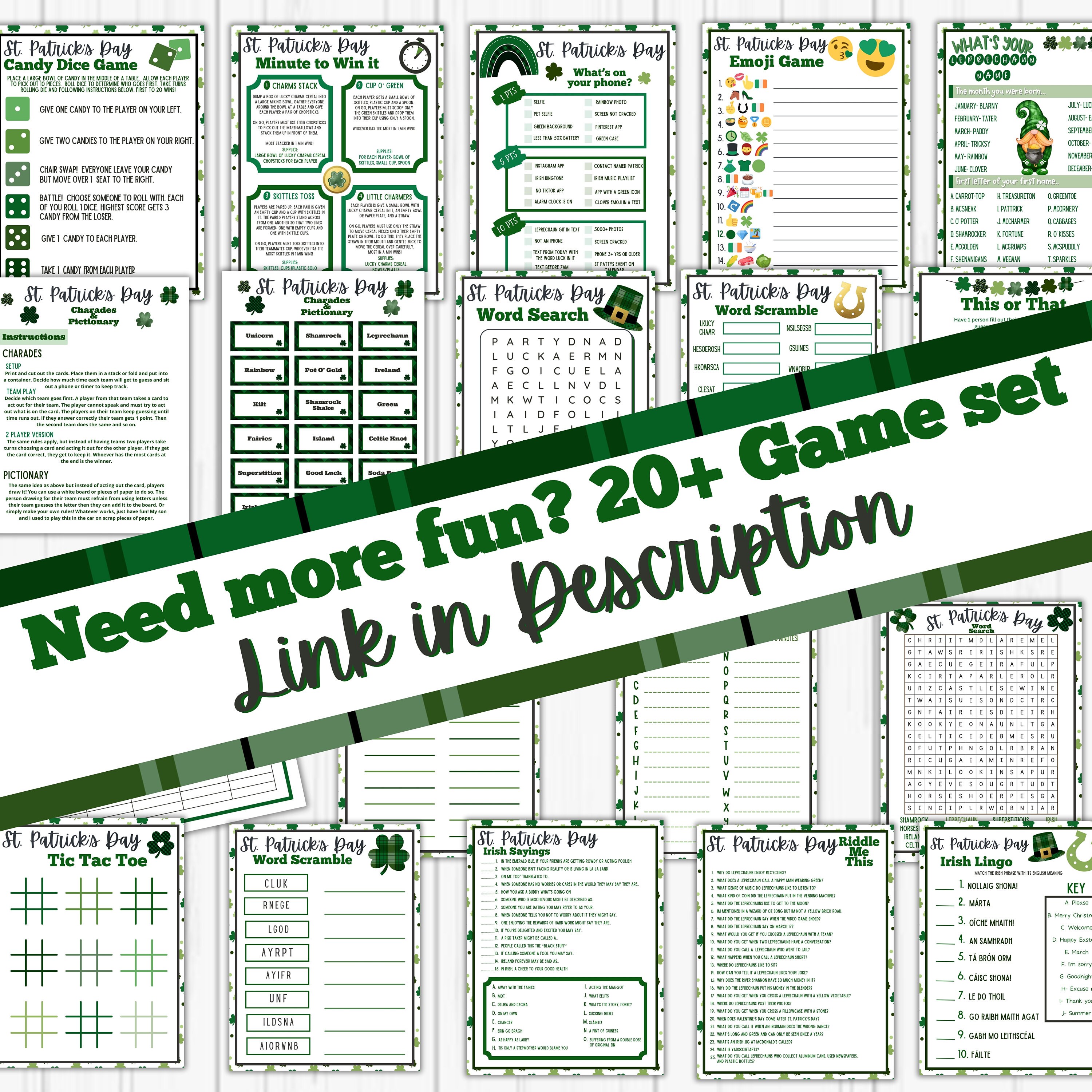St Patrick's Day Minute to Win It | St Patrick's Day Game | Printable ...