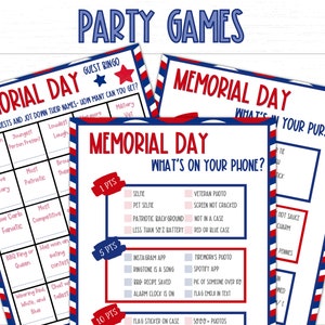 Memorial Day Games | Printable Memorial Day Games | Party Games ...