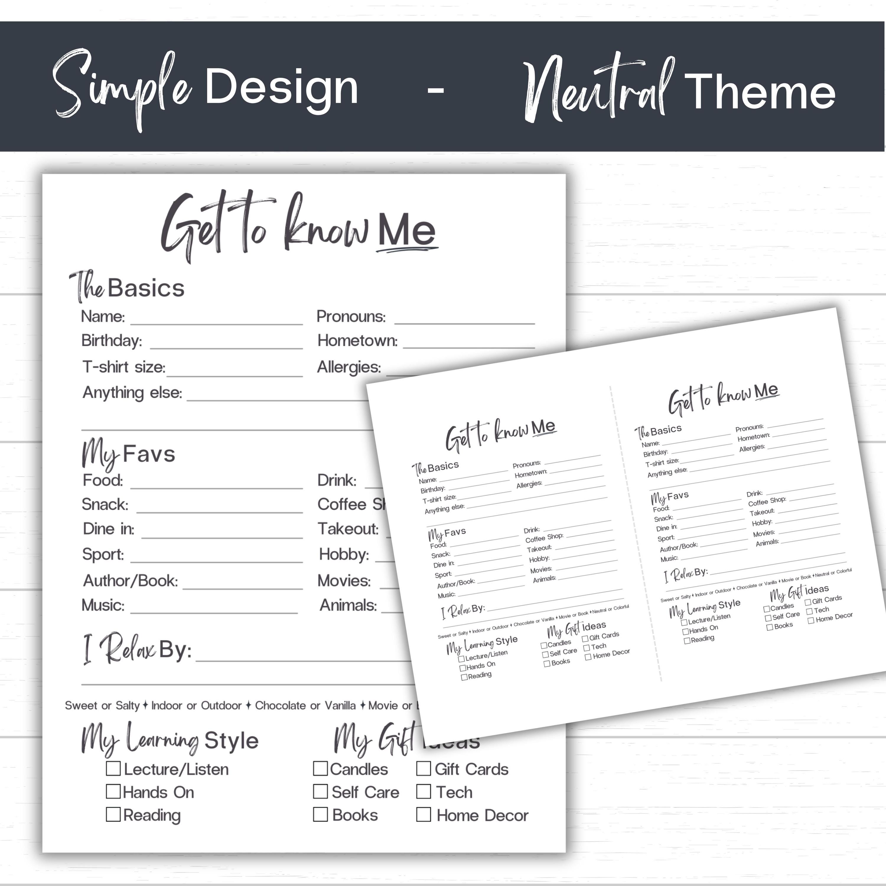 Get to Know Me | Get to Know Me Employee | Team Building Get to Know Me ...