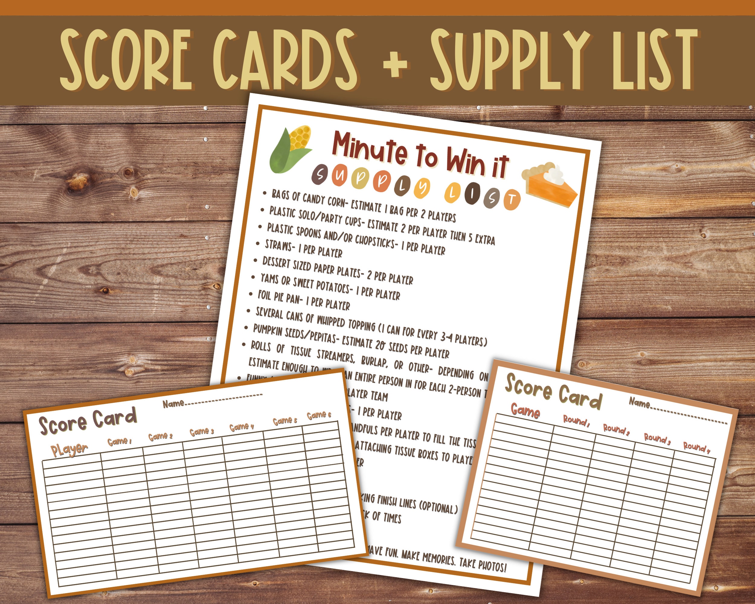 Thanksgiving Minute to Win It | Thanksgiving Party Game | Kids ...