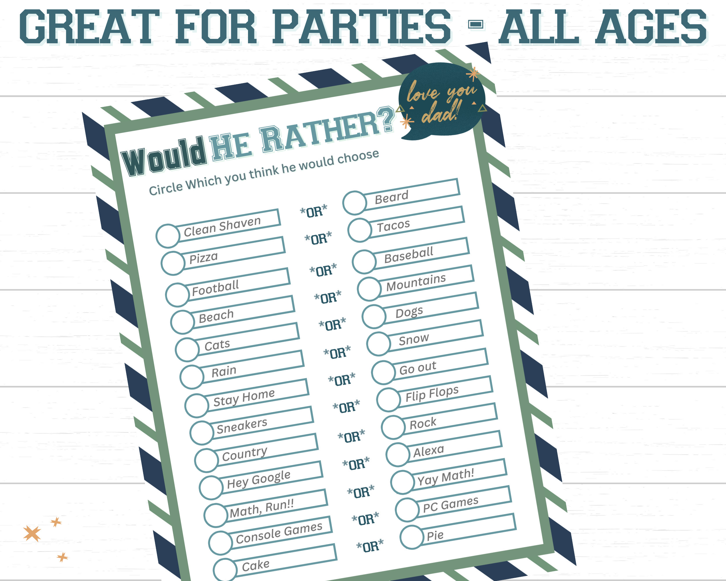 Printable Fathers Day Games Father's Day Games Party Games Games for ...