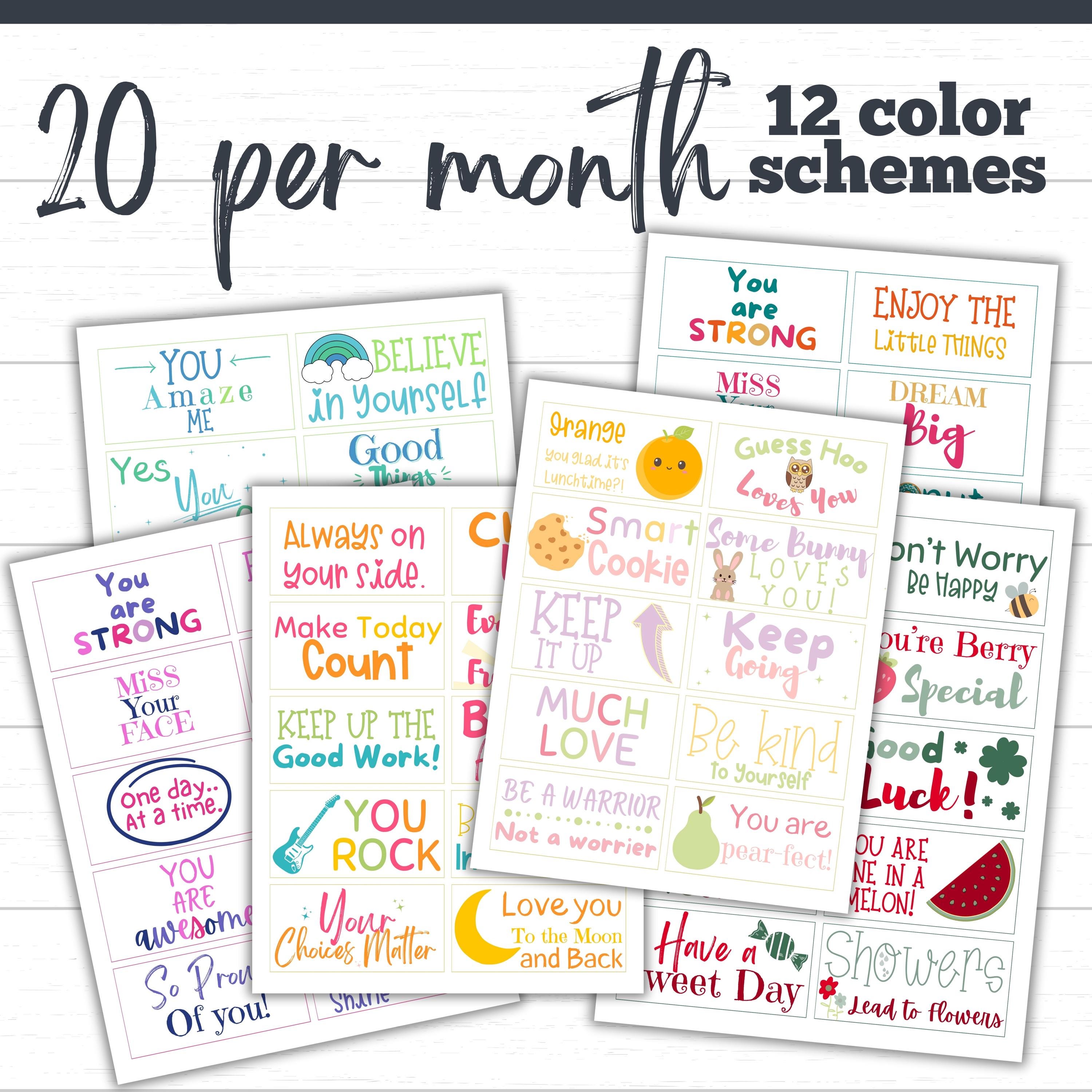 Lunchbox Notes | Printable Lunchbox Notes | Lunch Box Notes for Kids ...