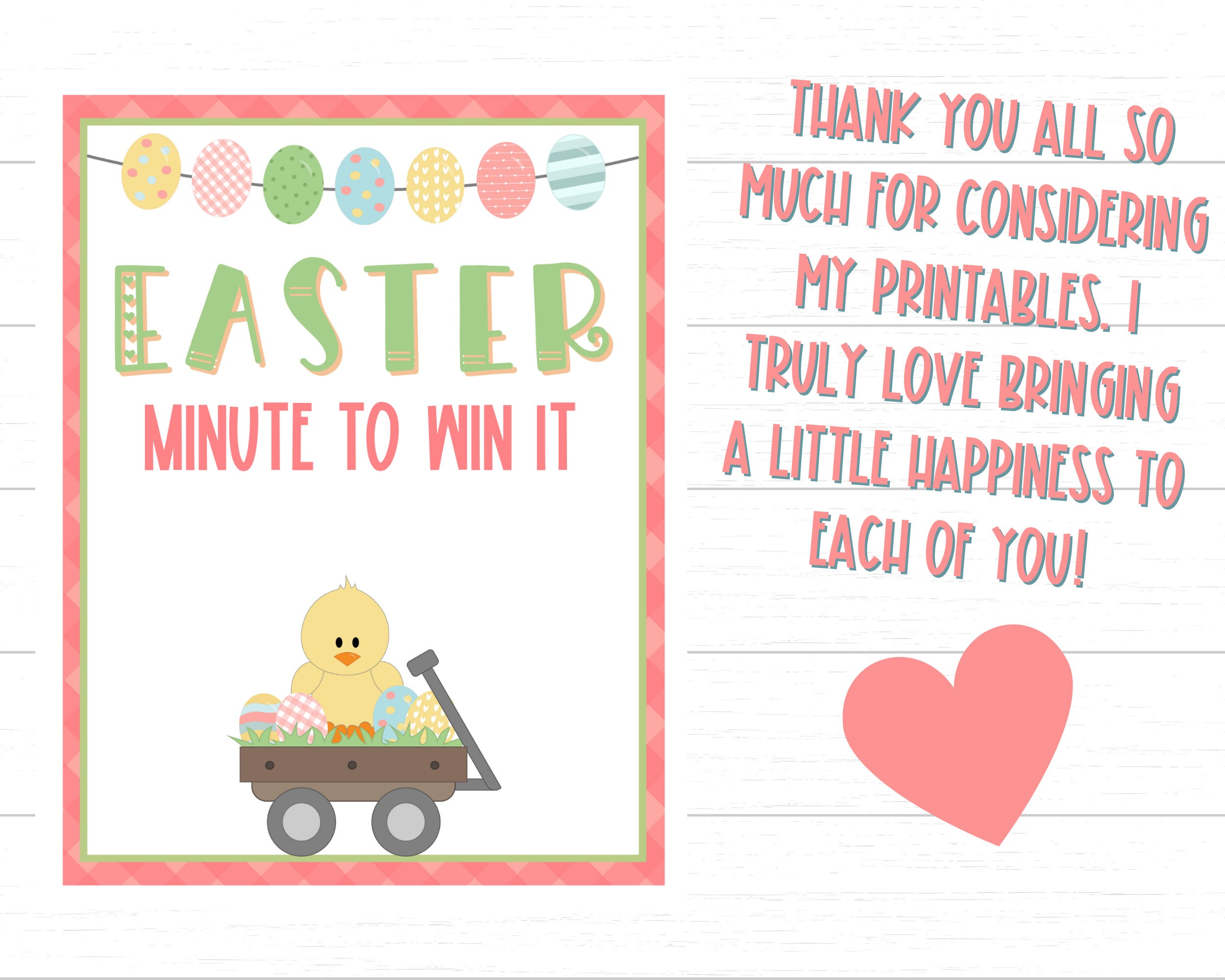 Easter Printable Game Easter Minute to Win It Kids Easter - Etsy