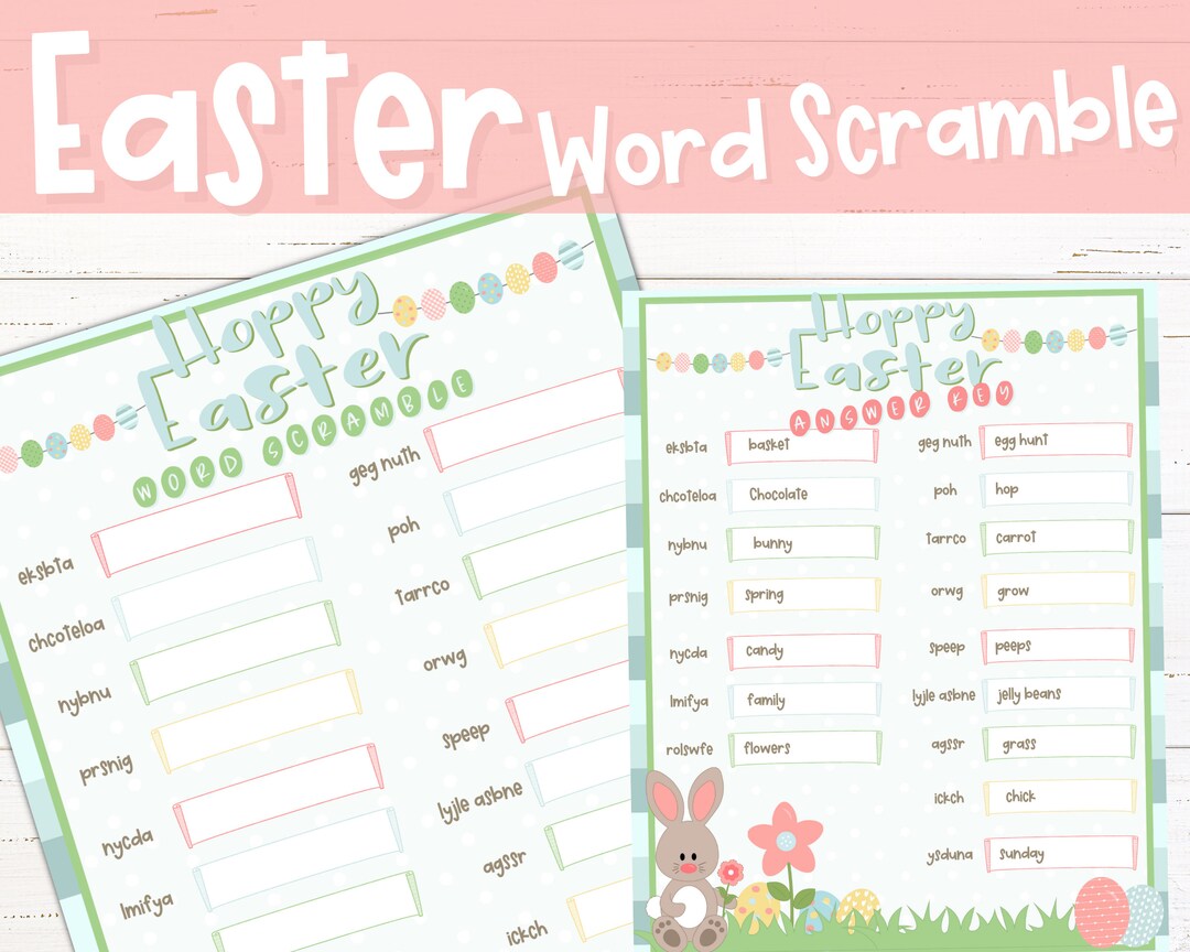 Easter Word Scramble | Easter Word Scramble for Kids | Easter Word Game ...