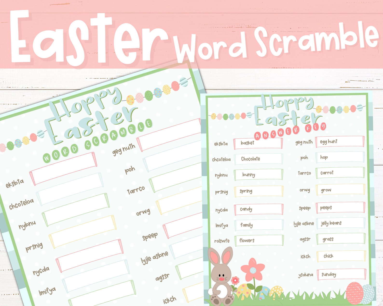 Easter Word Scramble | Easter Word Scramble for Kids | Easter Word Game ...