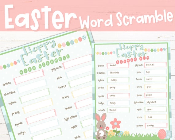 Easter Word Scramble Easter Word Scramble for Kids Easter - Etsy
