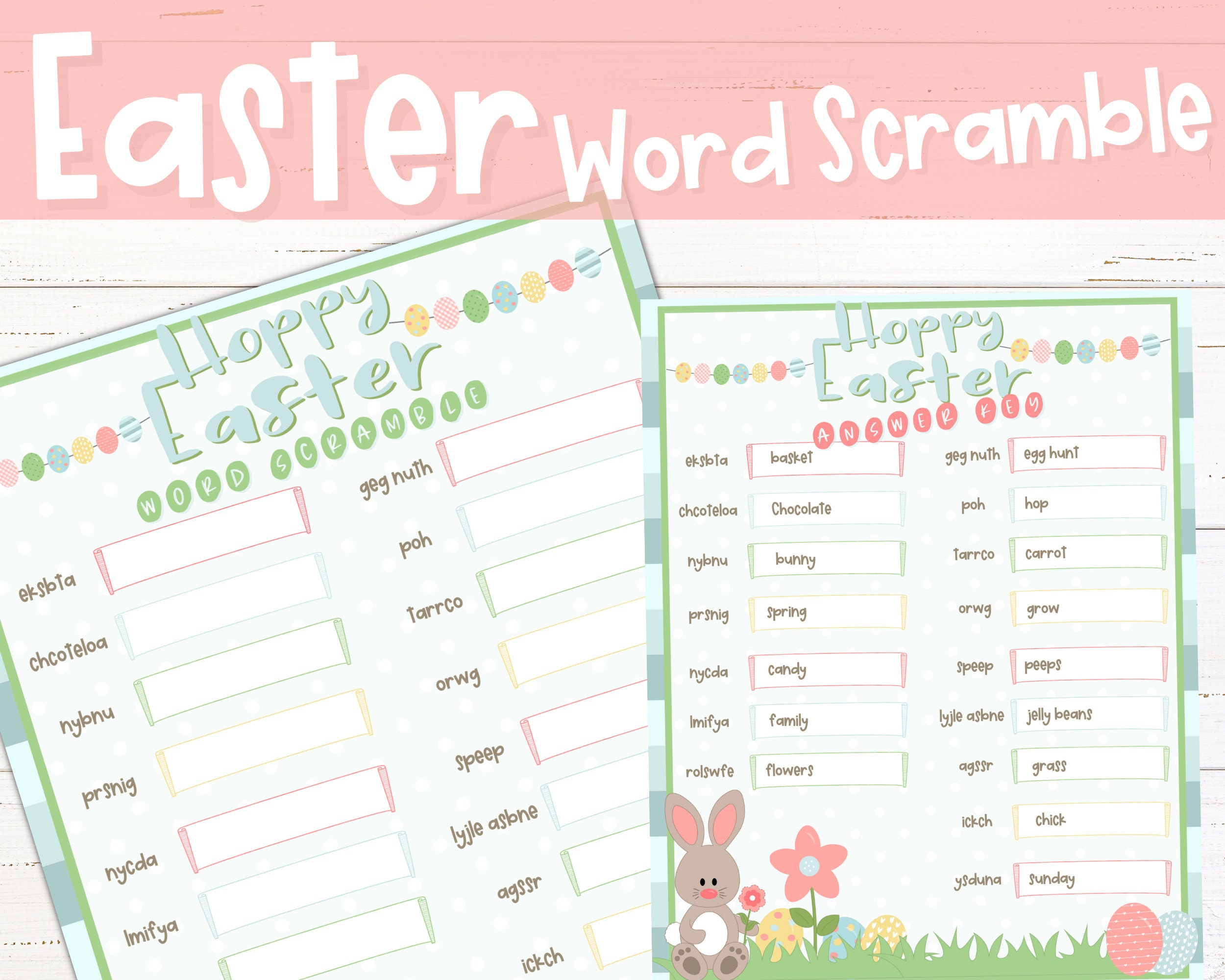 Easter Word Scramble | Easter Word Scramble for Kids | Easter Word Game ...