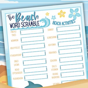 Beach Word Scramble Set | Printable Summer Word Scramble | Kid | Teen ...
