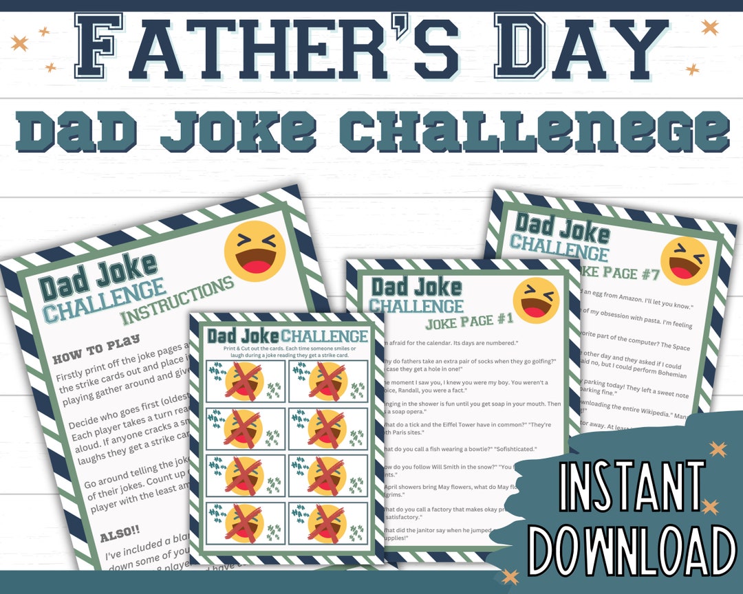 Father's Day Dad Joke Game | Printable Fathers Day Games | Dad Jokes ...