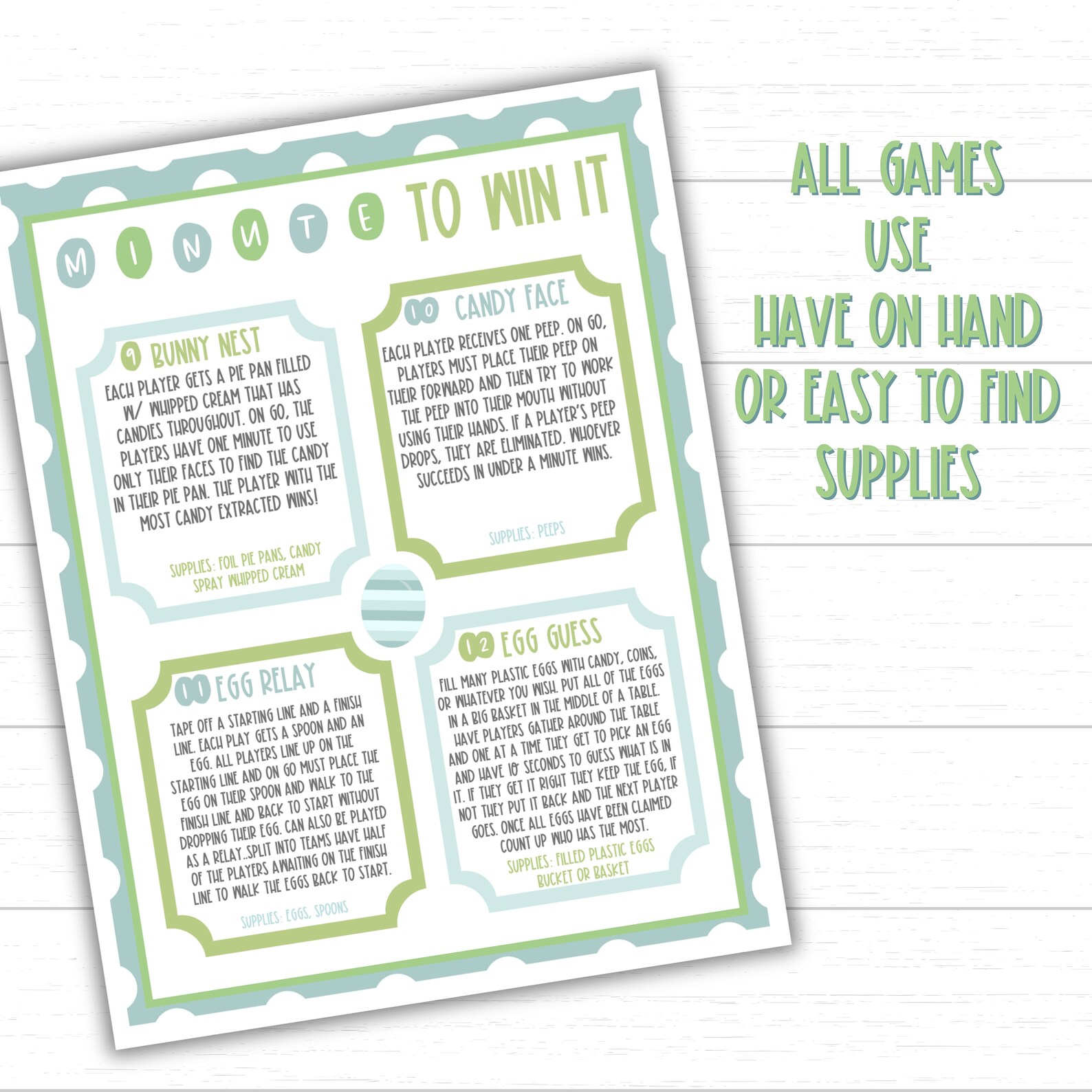 Easter Printable Game | Easter Minute to Win It | Kids Easter ...
