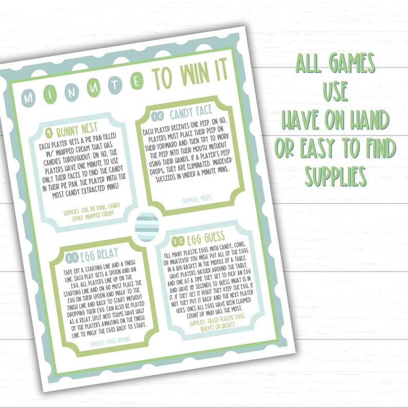 Easter Printable Game | Easter Minute to Win It | Kids Easter ...