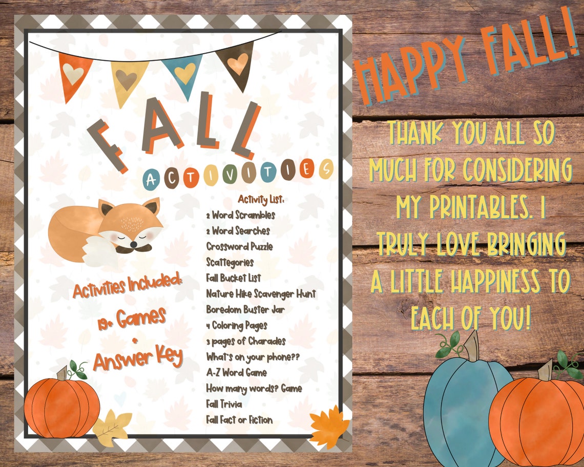 Fall Games, Autumn Games, Fun Party Games, Fall Printables, Autumn ...
