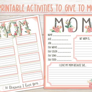 Mother's Day Activity | Printable Mother's Day Gift | All About Mom ...