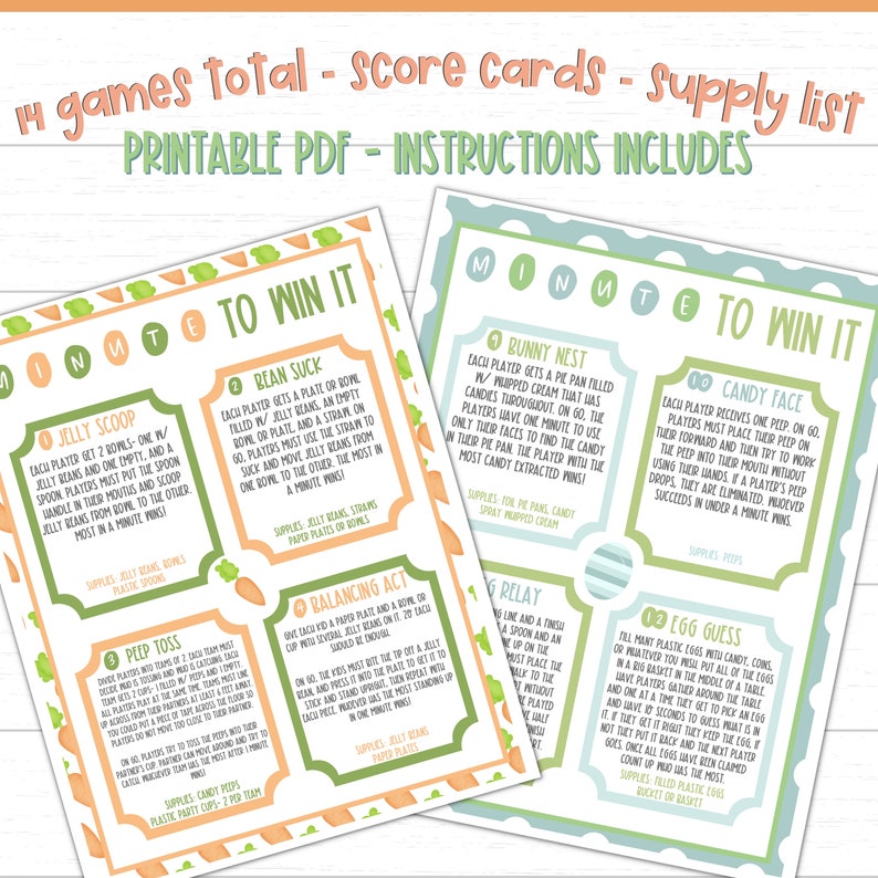 Easter Printable Game | Easter Minute to Win It | Kids Easter ...