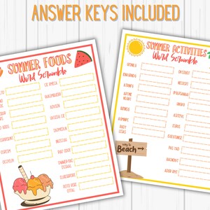 Summer Word Games | Printable Summer Game Bundle | Summer Games Kids ...