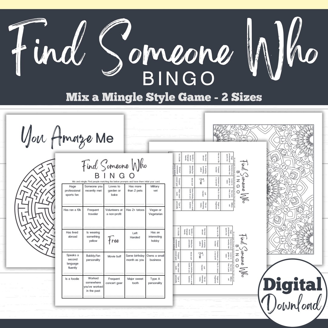 Find Someone Who Game | Get to Know You Bingo | Employee Bingo ...