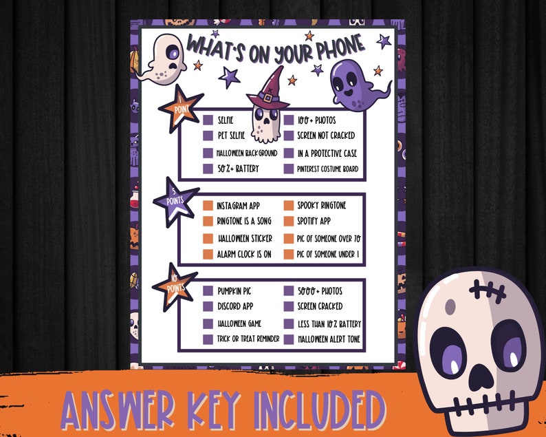 Halloween Whats on Your Phone Game Halloween What's on - Etsy